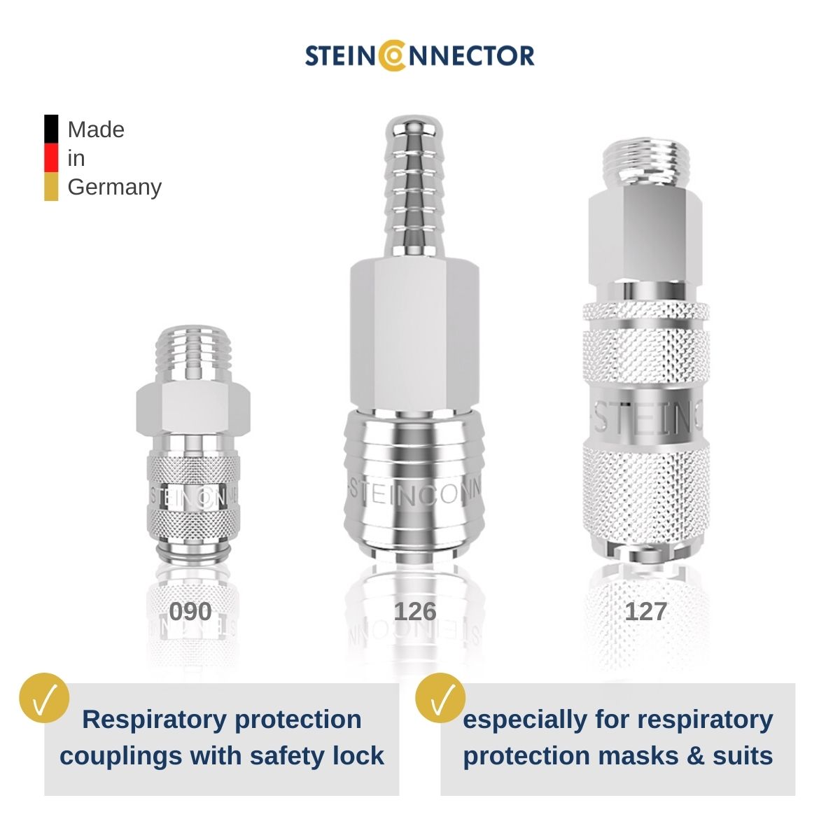 Compressed air couplings for respiratory devices