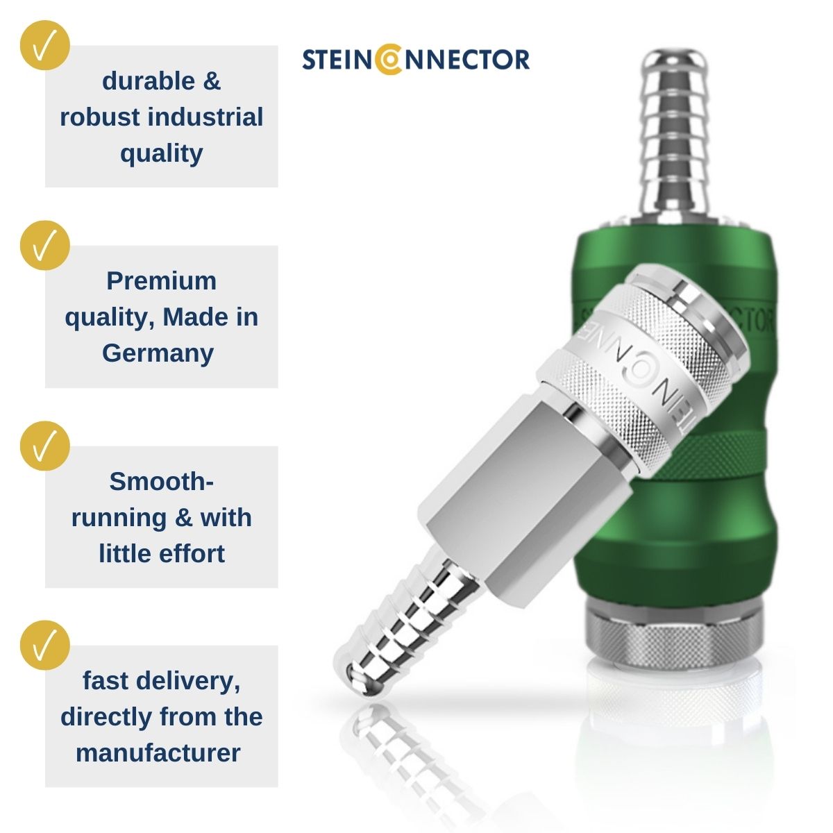 Compressed air & quick couplings for factory equipment